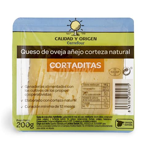 Calidad y Origen Carrefour Queso de Oveja Añejo Calidad y Origen Carrefour cuña g