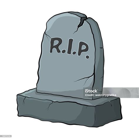 墓碑與rip文本銘文古代卡通紀念碑與裂縫的墓地景觀隔離在白色背景向量圖形及更多休息圖片 休息 剪裁圖 卡通 Istock