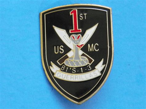 Vietnam Original Us Marine Corp 1st 81s 1 3 Guerrillas Insignia Ebay