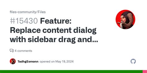 Feature Replace Content Dialog With Sidebar Drag And Drop For