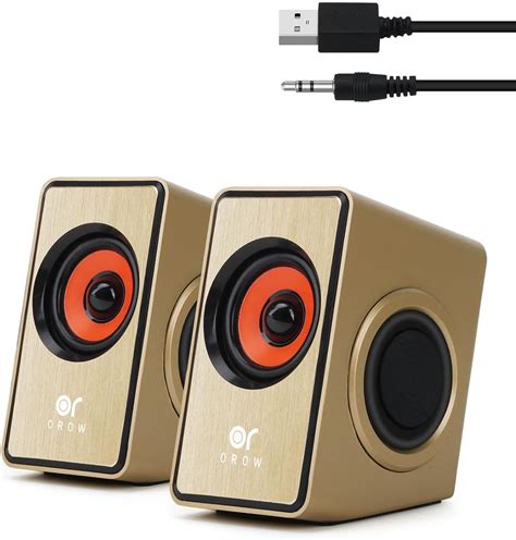Orow Computer Speakers 12w Mini Desktop Speaker With Volume Control 3