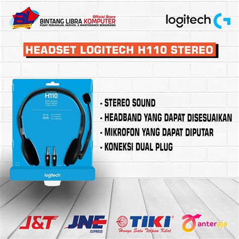 Jual Headset Logitech H110 Stereo Dual Plug Logitech H110 Stereo H110