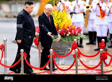 North Koreas Leader Kim Jong Un Left And Vietnams President Nguyen