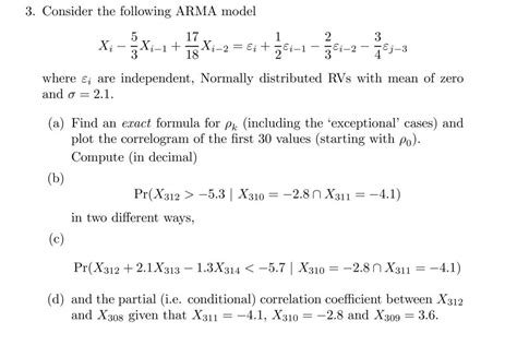 Solved 3 Consider The Following Arma Model