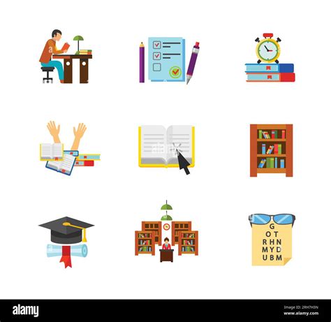 Library Icon Set Stock Vector Image Art Alamy
