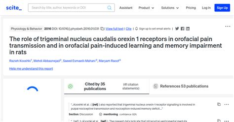The Role Of Trigeminal Nucleus Caudalis Orexin 1 Receptors In Orofacial