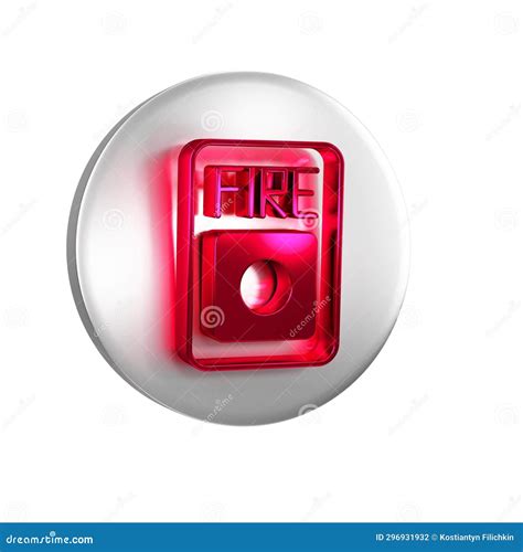 Red Fire Alarm System Icon Isolated On Transparent Background Pull Danger Fire Safety Box