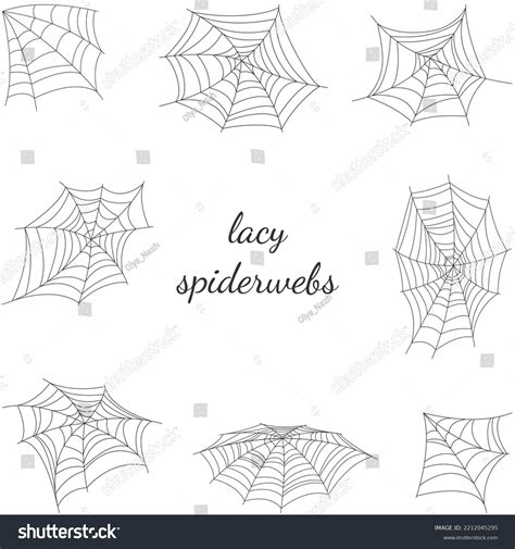 Vector Set Lacy Spiderwebs Stock Vector Royalty Free 2212045295
