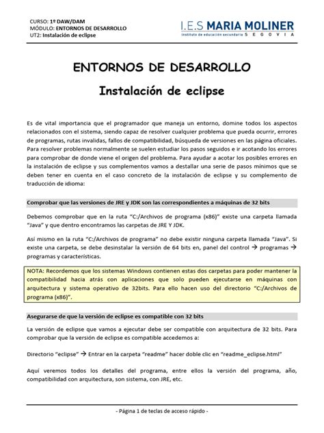 02 Ayuda Instalacion Eclipse Pdf Archivo De Computadora Java Lenguaje De Programación