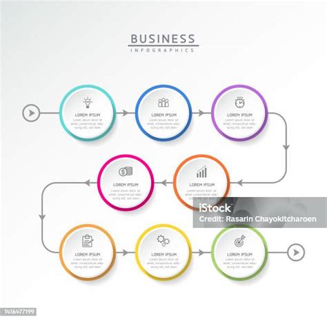 Connecting Steps Business Infographic Template Stock Illustration