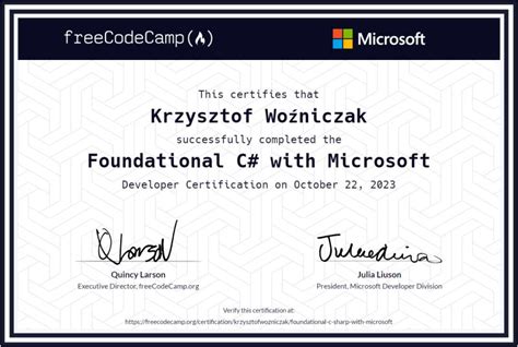 Krzysztof Woźniczak On Linkedin Csharp Freecodecamp Microsoft Learning Development