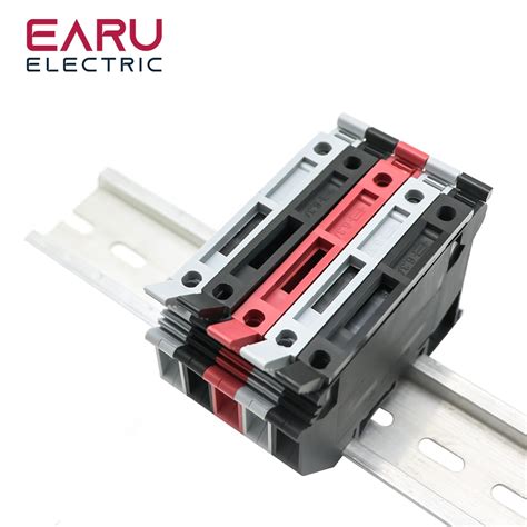 Din Rail Terminal Blocks Pcs UK HESI Black Connector Screw Fuse Terminal Block Connector