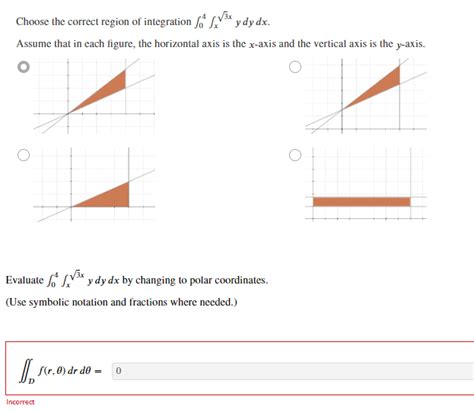 Solved Choose The Correct Region Of Integration