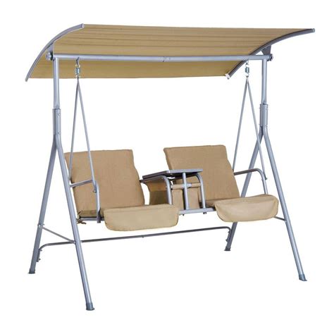 Toolcat 2 Person Porch Swing With Stand Outdoor Swing With Canopy