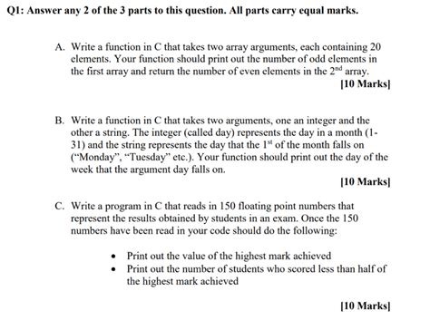 Solved Q1 Answer Any 2 Of The 3 Parts To This Question All