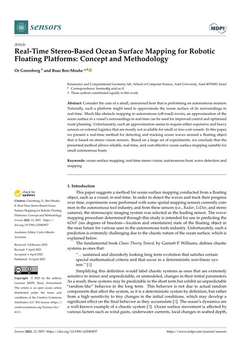 Pdf Real Time Stereo Based Ocean Surface Mapping For Robotic Floating