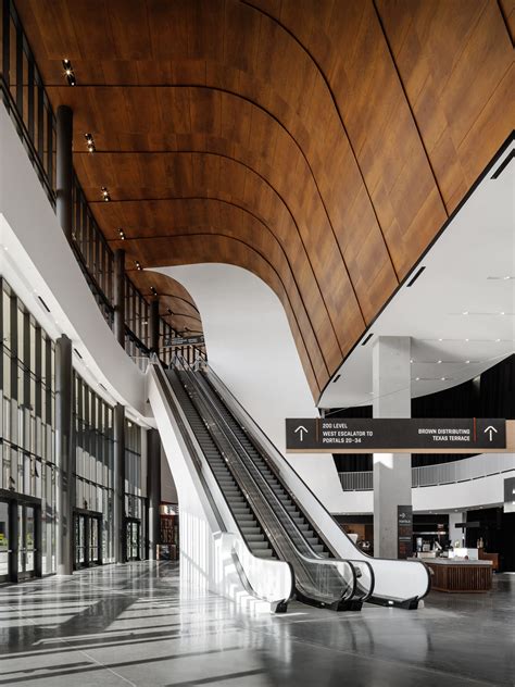 Curved Timber Soffit At The Ut Moody Center Arena — Parklex Prodema