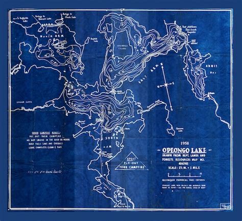 Historic Algonquin Park Map Depth Map Opeongo Lake 1958 Etsy Finland