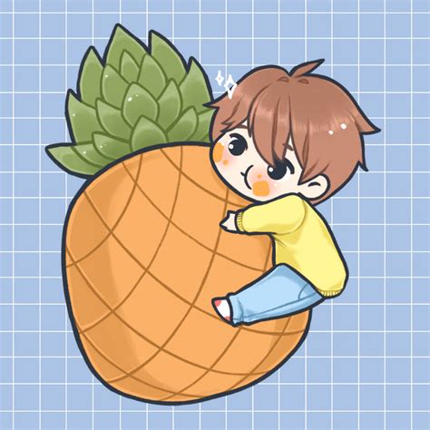 Chibi Munching On Pineapple Commission By Wildmuffin2000 On Deviantart