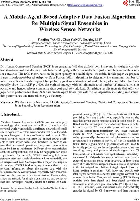 A Mobile Agent Based Adaptive Data Fusion Algorithm For Multiple Signal