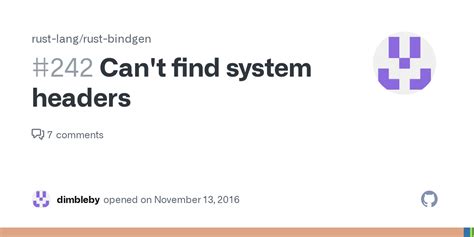 Can T Find System Headers Issue 242 Rust Lang Rust Bindgen GitHub