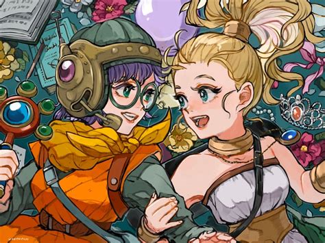 Lucca Ashtear And Marle Chrono Trigger Drawn By Uzutanco Danbooru