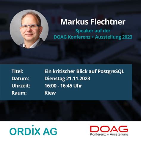 ORDIX auf der DOAG 2023 Übersicht der Vorträge blog ordix de