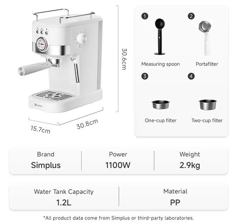 Inssa X Simplus Espresso Coffee Maker Machine Milk Frother Coffee Machine Semi Automatic 15bar