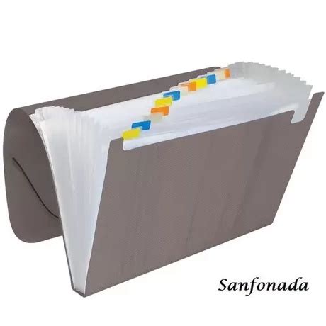 Pasta Sanfonada Para Folhas Tamanho A4 12 Divisórias Plásticas para