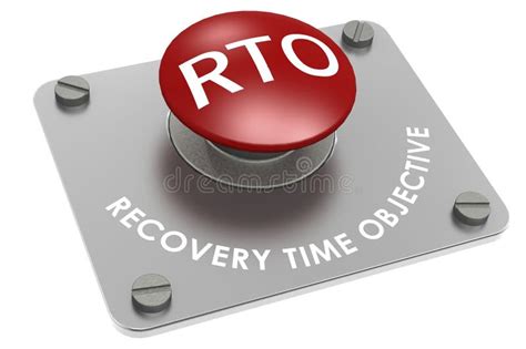 Rto For Recovery Time Objective Red Button Stock Illustration Illustration Of Service Label