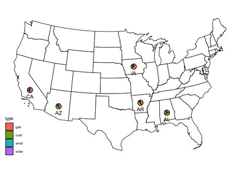 R Ggplot How To Plot Pie Charts On USA Map With State S Id Stack