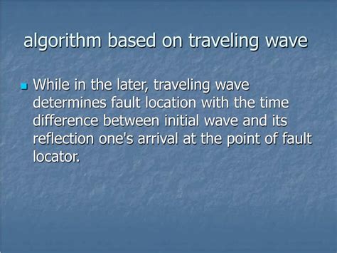 Ppt The Traveling Wave Fault Location Of Transmission Line Wavelet