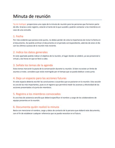 Que Es Una Minuta De Reunion Ejemplo Mexinea Blog