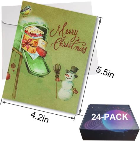 Kks Tarjetas De Felicitación 24 Tarjetas De Navidad En Caja Con Sobres