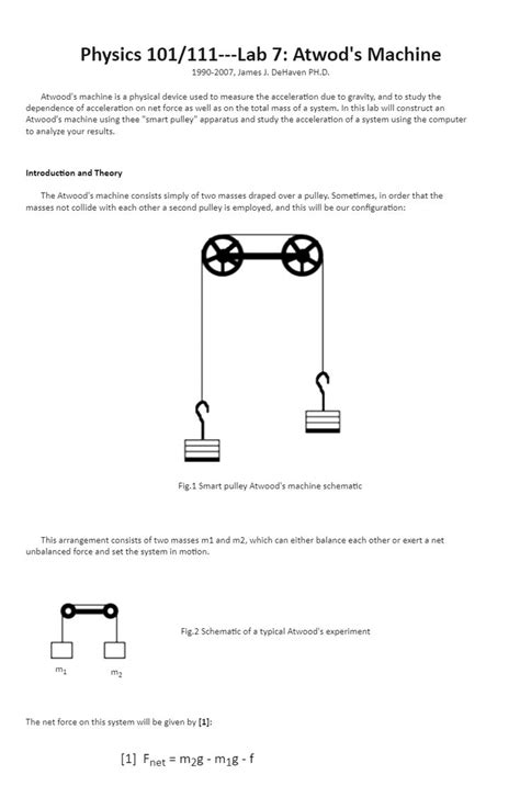 Machine Lab Report Physics Experiments Science Diagrams Lab