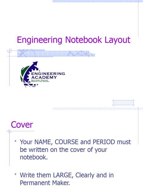 Engineering Notebook Layout Pdf