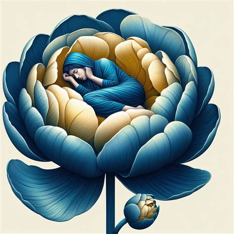 Dall E Prompt Woman Sleeping In Blue And Yellow Flower Sweet Prompt