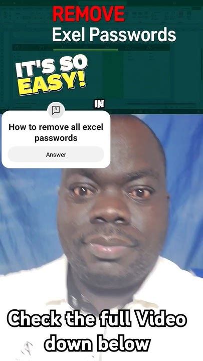 Remove All Excel Passwords For Free Removeexcelpassword Excelvba
