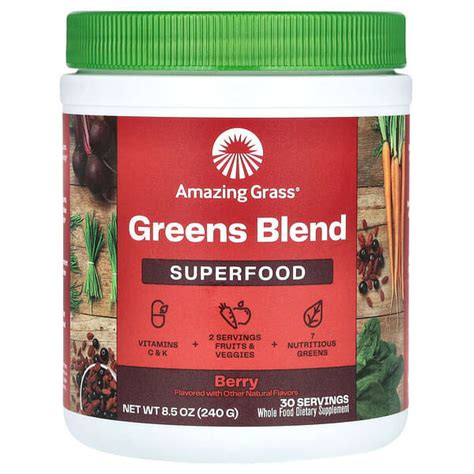 Amazing Grass Greens Blend Superfood Berry 85 Oz 240 G