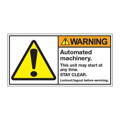ANSI Z Safety Labels Automated Machinery Seton