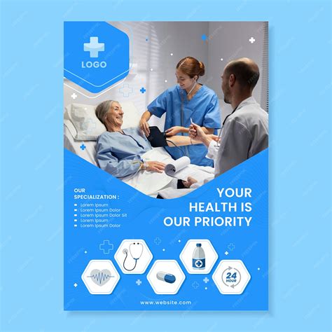 Hospital Care Poster Template Free Vector