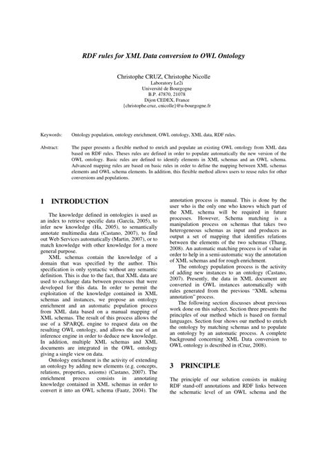 Pdf Rdf Rules For Xml Data Conversion To Owl Ontology