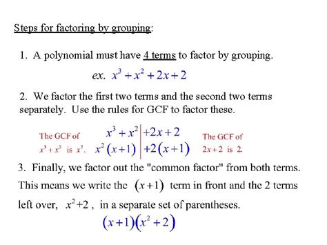 Factoring By Grouping Objective After Completing