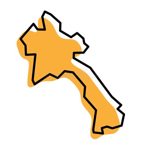 Laos Simplified Vector Map Stock Vector Illustration Of Border 314288043