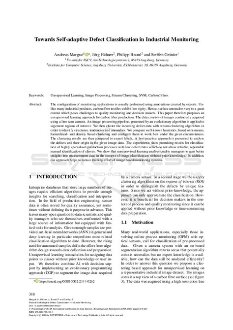 Pdf Towards Self Adaptive Defect Classification In Industrial Monitoring