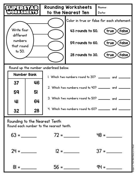 Fun Worksheets For 3rd Graders Rounding 3rd Grade Rounding Worksheet
