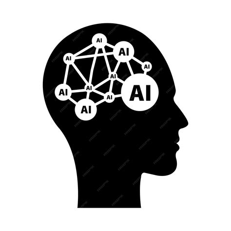 Premium Vector Ai Artificial Intelligence Icon Of Man Human Face With