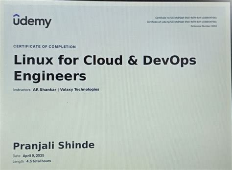 🥳🎉 Thrilled To Share That Ive Completed The Linux For Cloud And