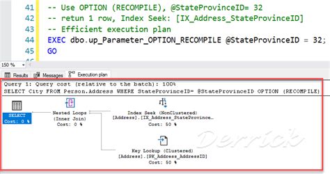 德瑞克：sql Server 學習筆記 Sql Server Parameter Sniffing Option Recompile