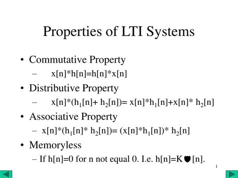 PPT Properties Of LTI Systems In Signal Processing PowerPoint Presentation ID